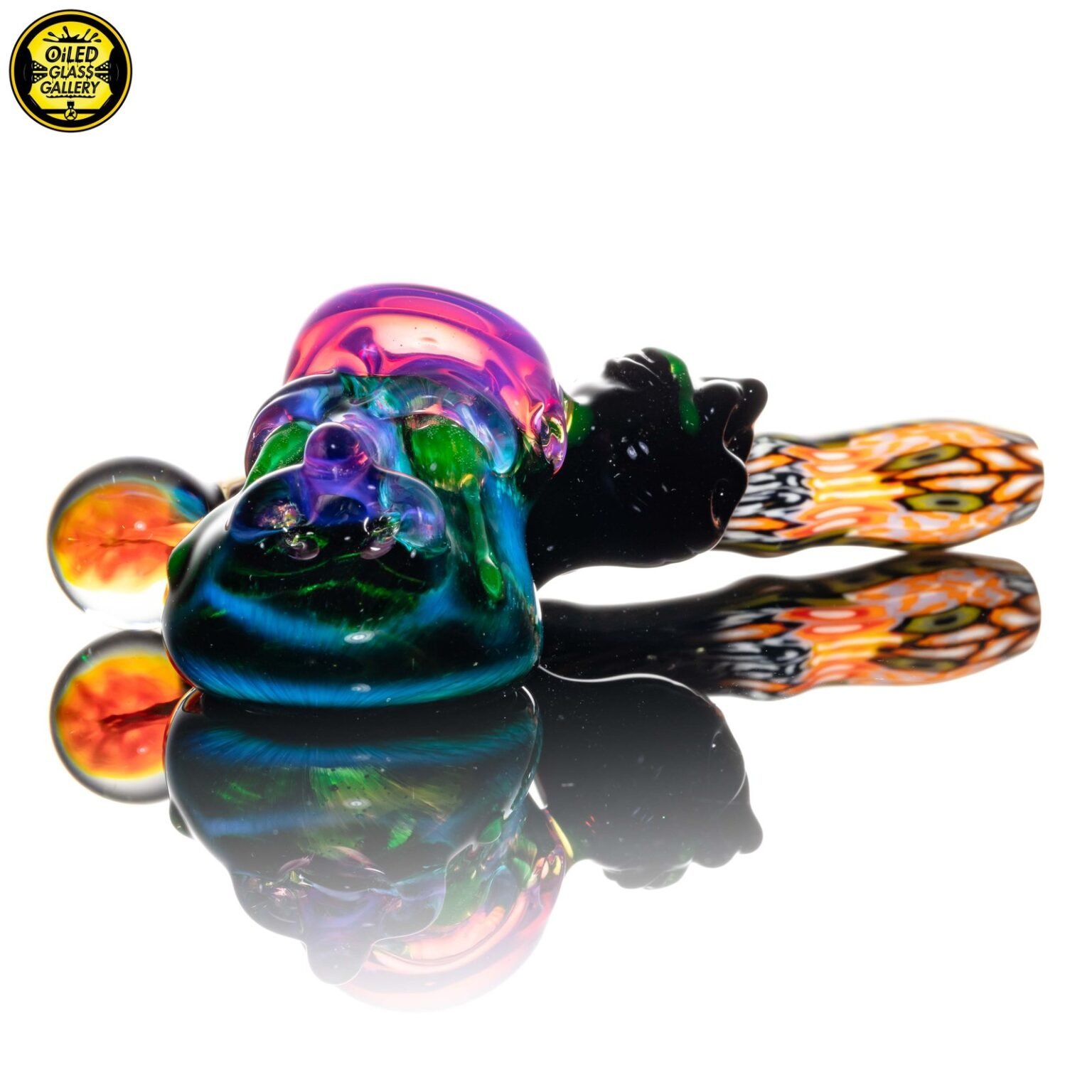 UV Face Millefiori Sidecar Pipe – Oiled Glass Gallery