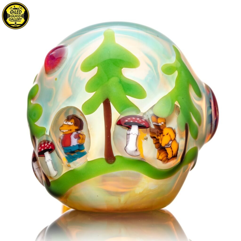 The Simpsons Cartoon Scenic Millefiori Spoon Pipe – Oiled Glass Gallery